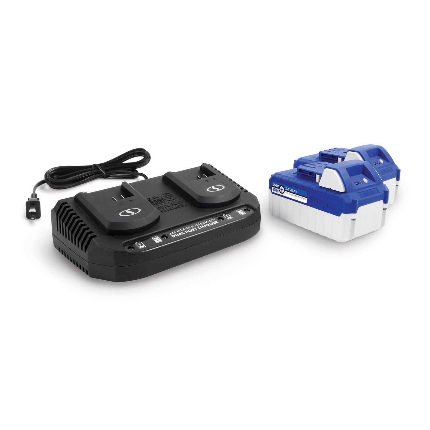 Snow Joe® IONMAX 24V Kit w/ 2 x 4.0-Ah Batteries + Dual Port Charger