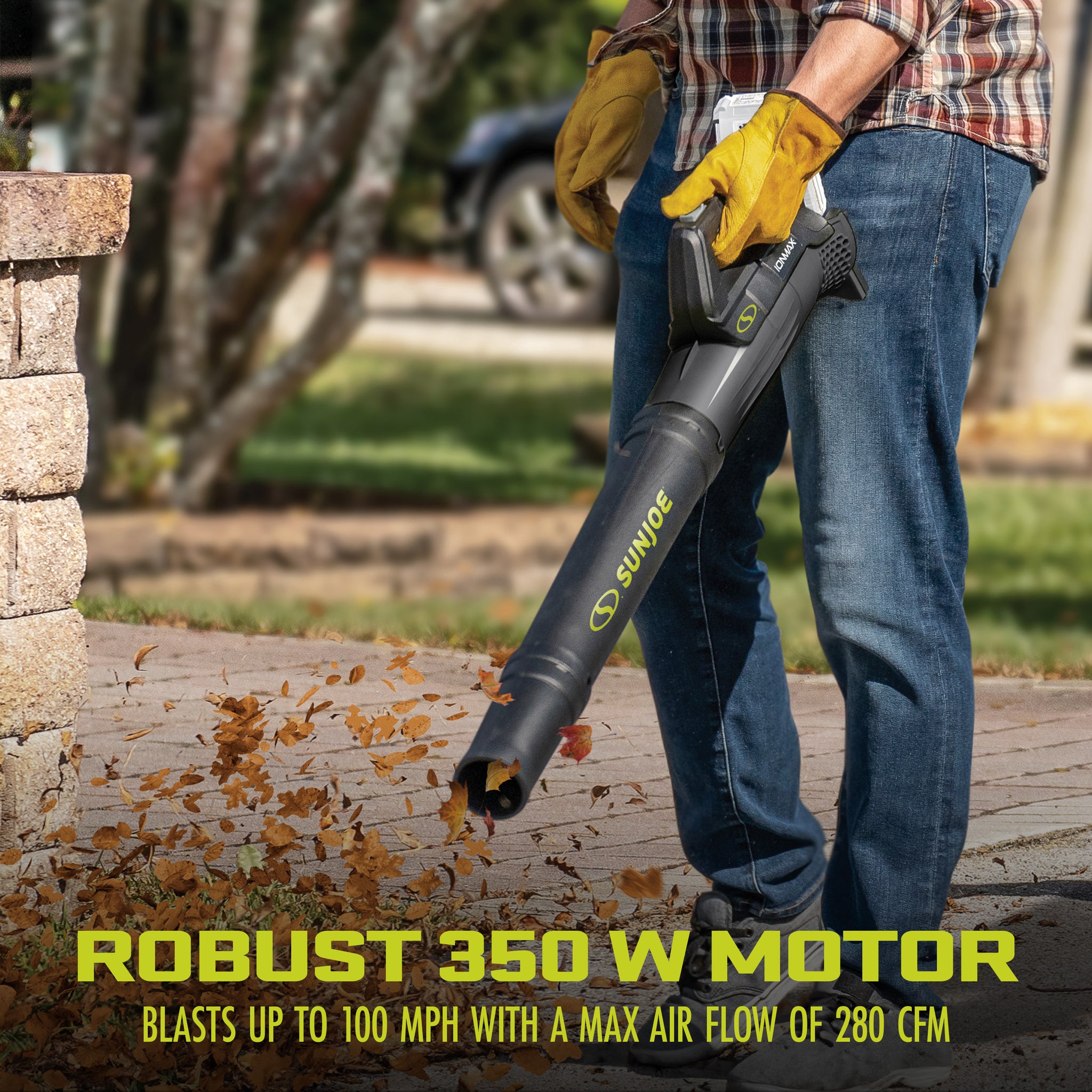 Sun Joe 24-Volt 100-MPH 350-CFM Cordless Compact Turbine Jet Blower