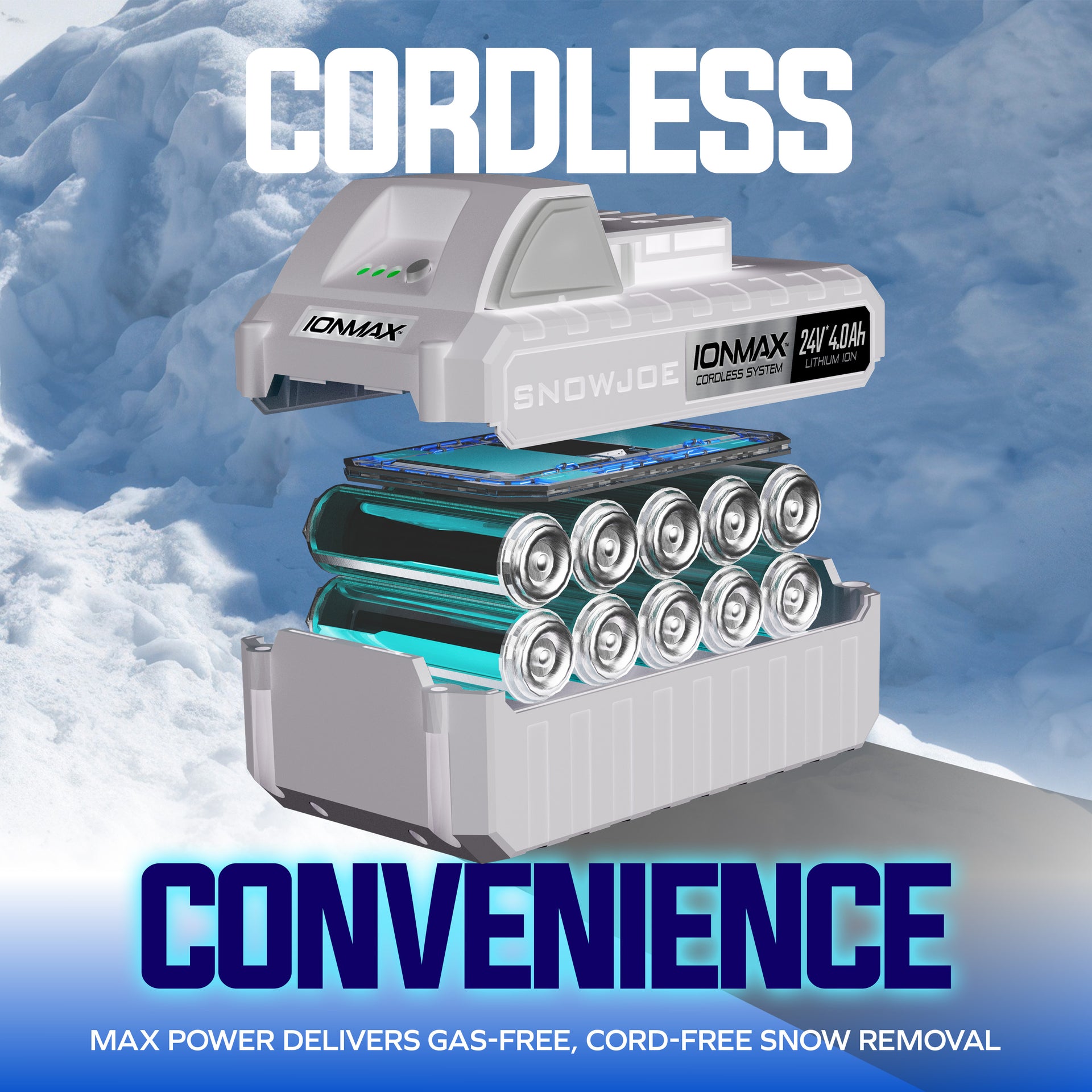 Snow Joe 24V-X2-SB18-GO 48-Volt* IONMAX Cordless Snow Blower Kit | 18-