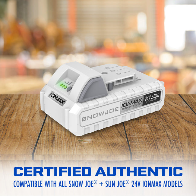 Snow Joe + Sun Joe CERTIFIED AUTHENTIC 24-Volt* IONMAX Battery Bundle