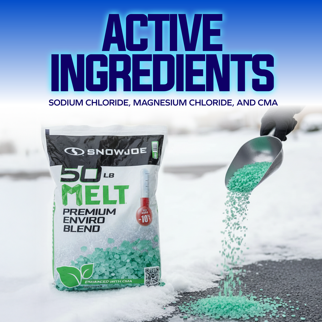 Snow Joe Premium Enviro Blend Ice Melter W/ CMA | 50-Lb. Bag | Melts D