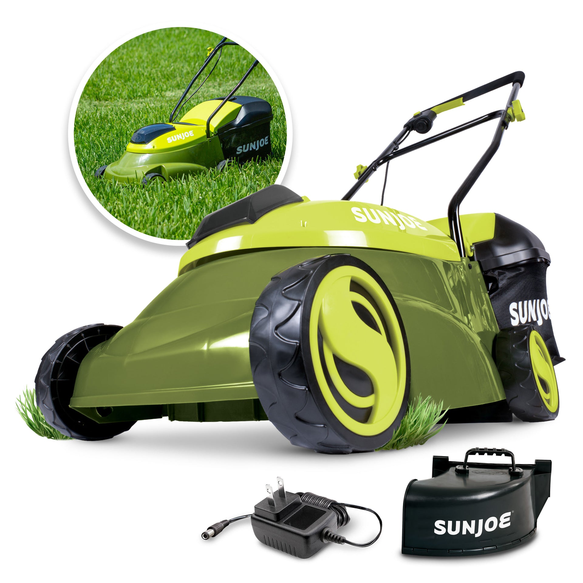 Sun Joe MJ401C-PRO Cordless Push Lawn Mower | 14-in | 28 Volt | Discha