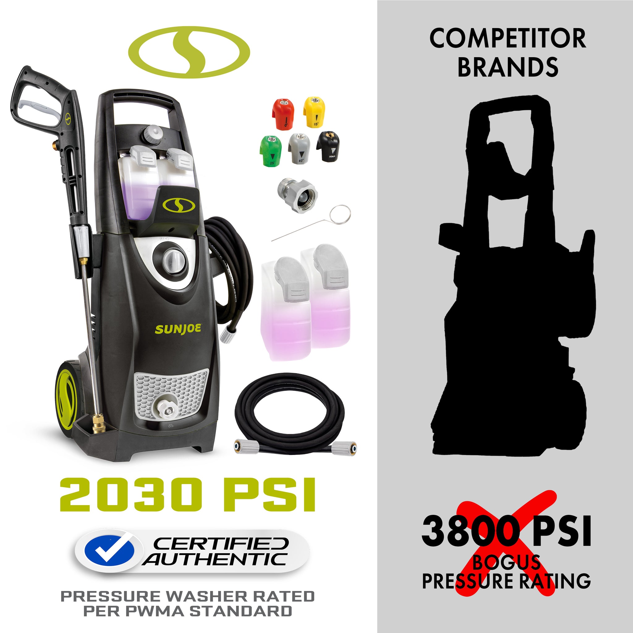 Sun Joe SPX3000® Certified Rated 2030 PSI Electric Pressure Washer | 1