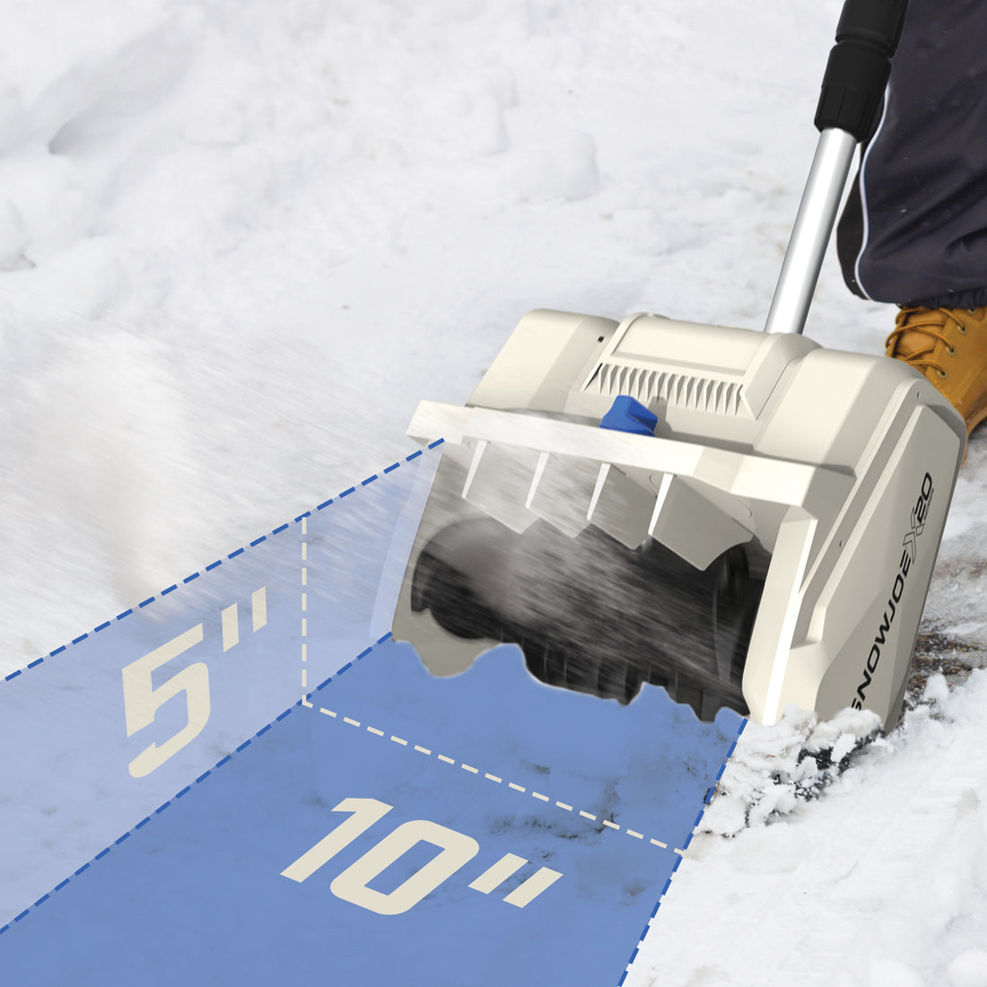 Snow Joe 20-Volt Cordless Snow Shovel Kit | Directional Chute | Brushl