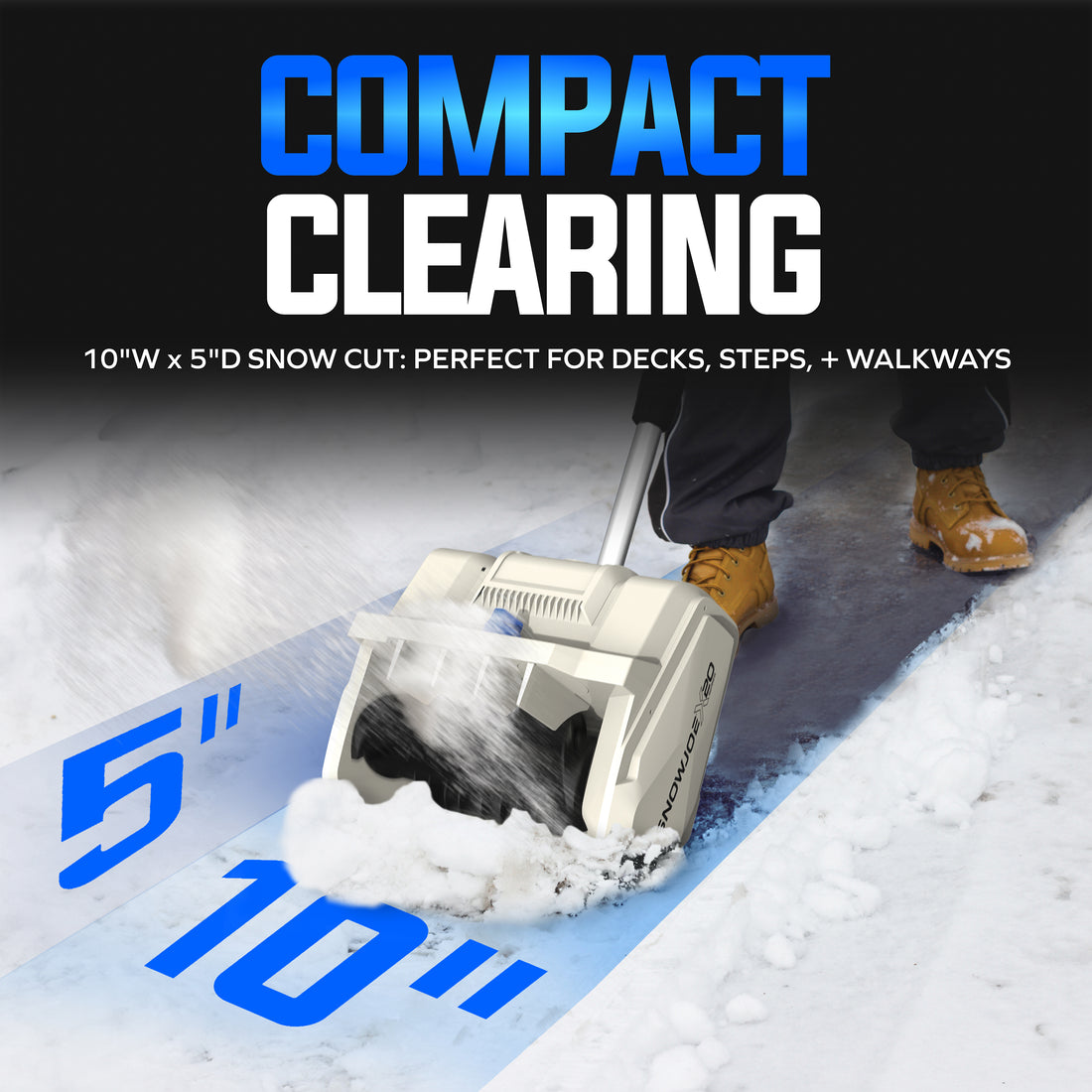 Snow Joe 20-Volt Cordless Snow Shovel Kit | Directional Chute | Brushl
