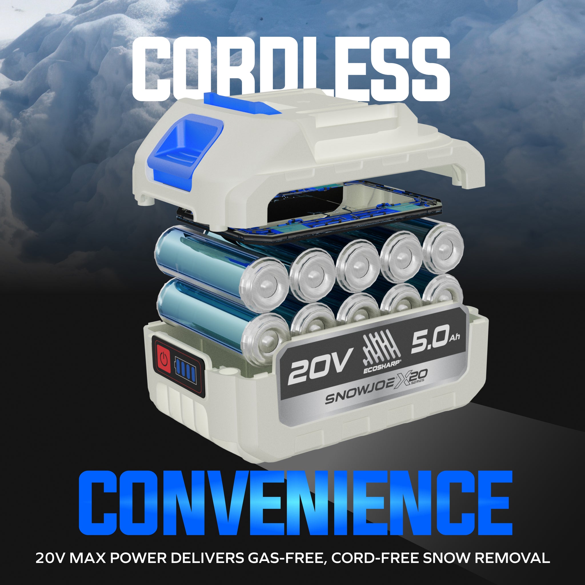 Snow Joe 20-Volt Cordless Snow Shovel Kit | Directional Chute | Brushl