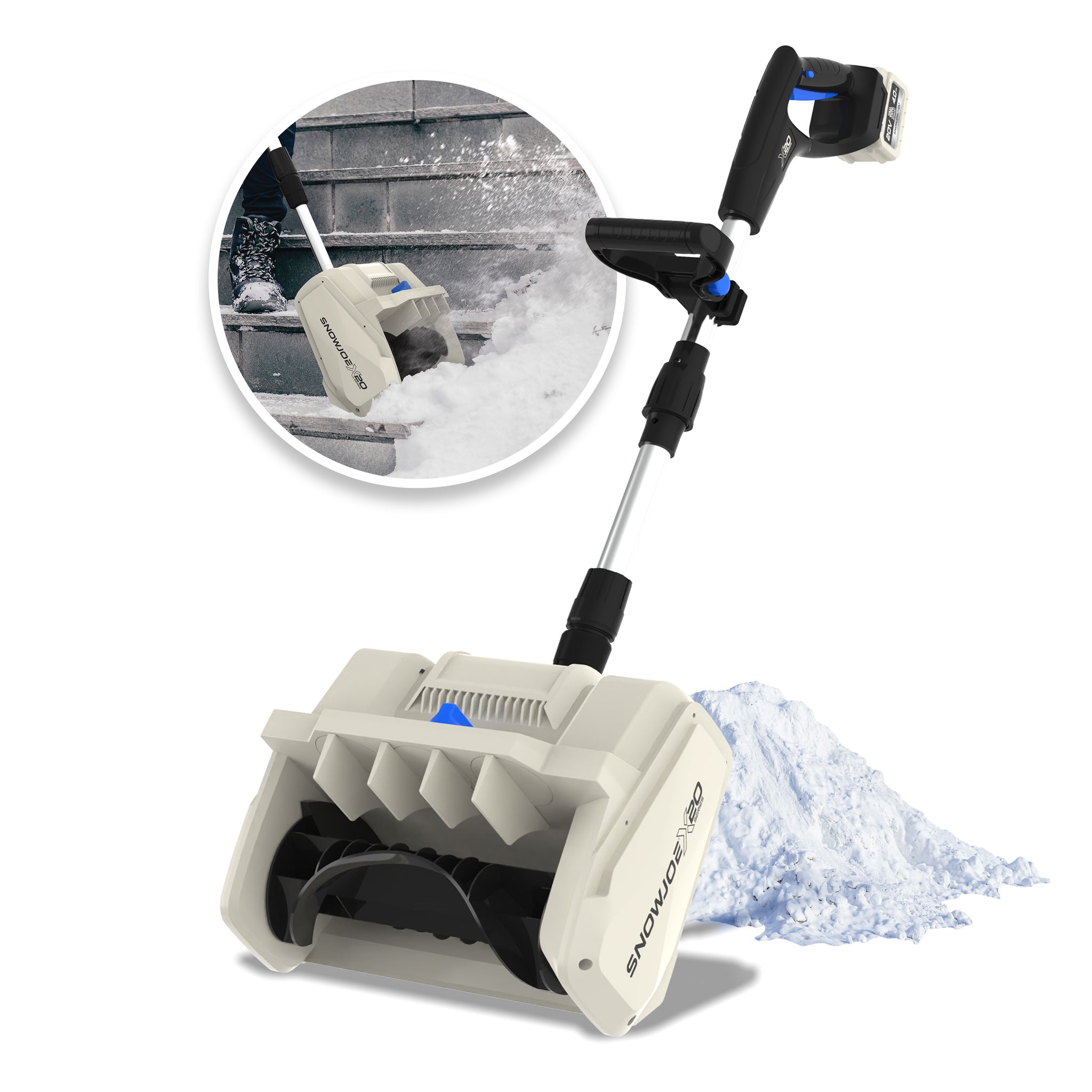 Snow Joe 20-Volt Cordless Snow Shovel Kit | Directional Chute | Brushl